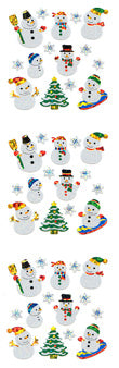 XJ055 CHRISTMAS PRISM STICKERS Snowman – Stickerfun Japan